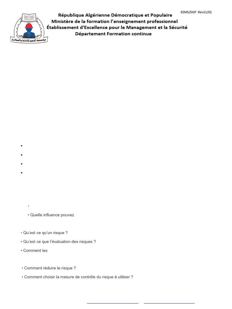 Fiche Technique Formation Modules IOSH MS | PDF