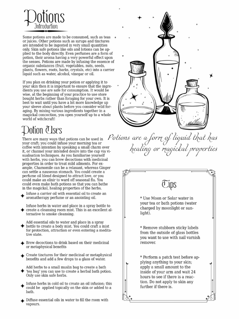Potions Us Letter | PDF