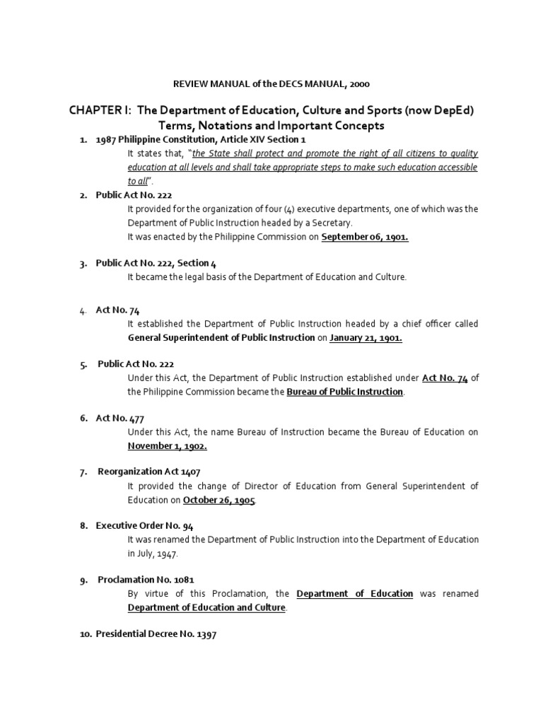 DepEd Manual Reviewer | PDF