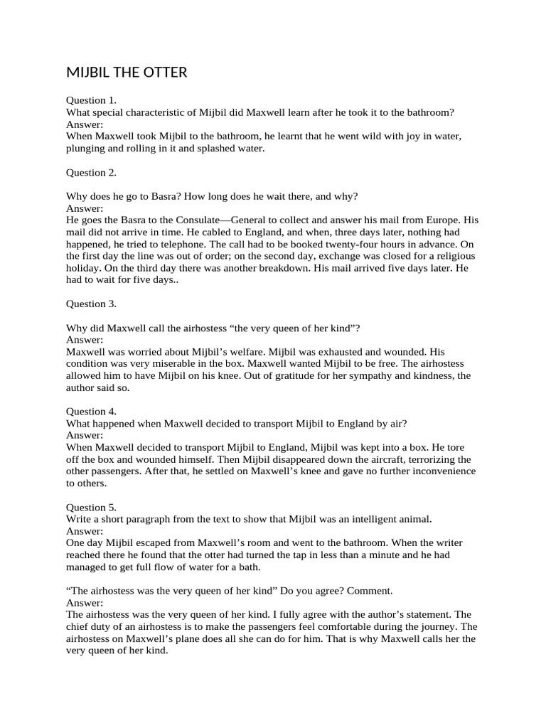 Mijbil The Otter | PDF