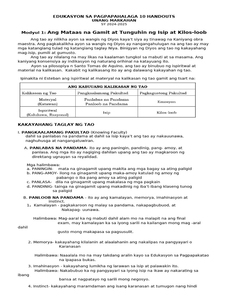 Q1 M1 Handouts | PDF