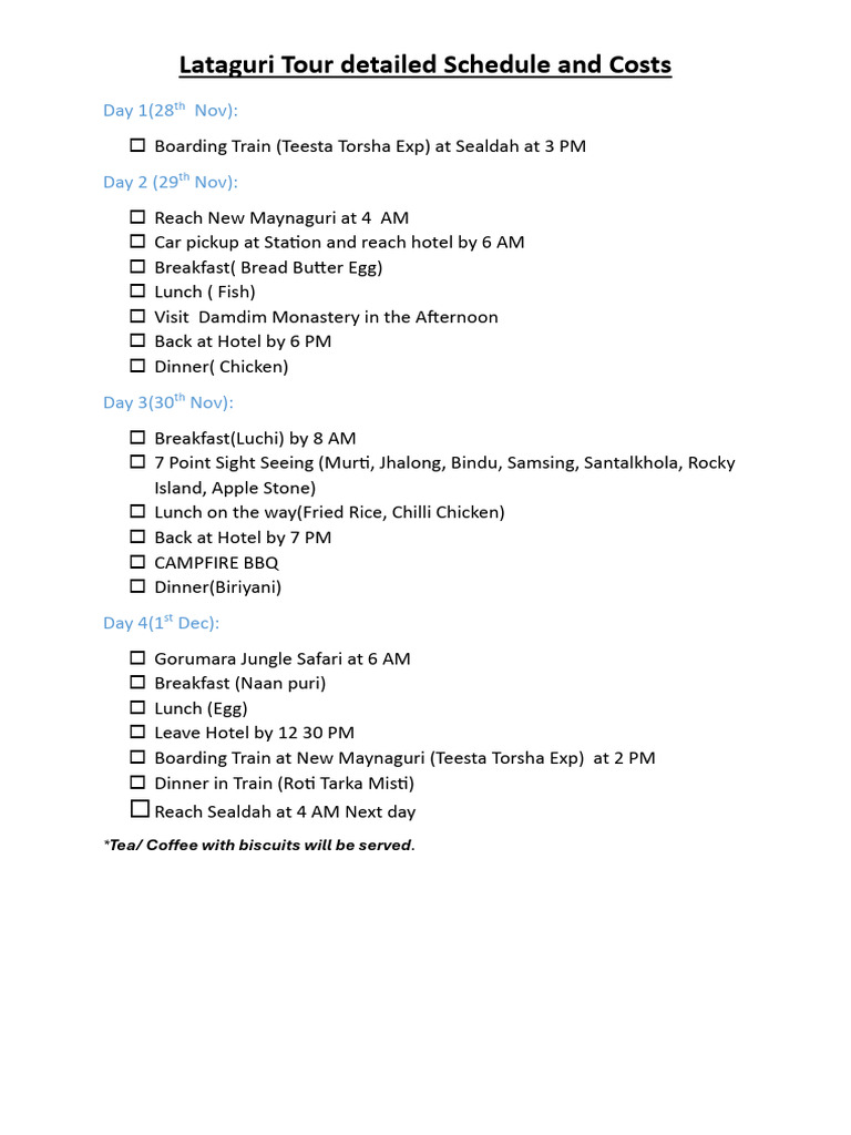 EXCURSION PLAN | PDF
