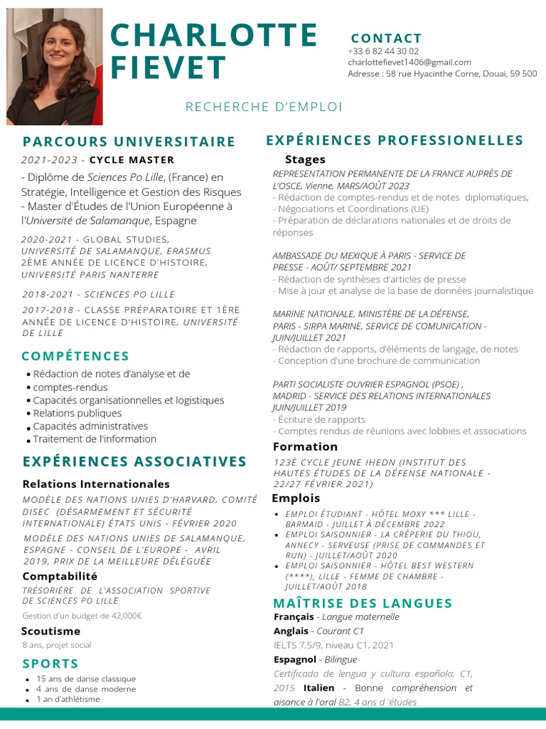 CV Charlotte Fievet Anssi | PDF