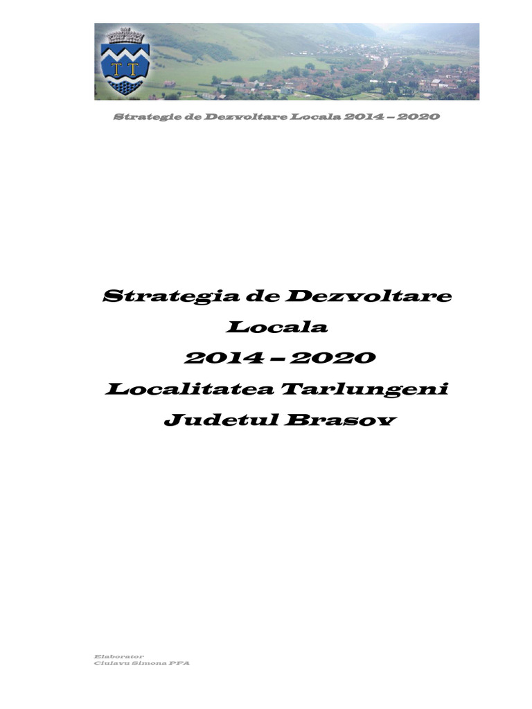 Strategie Locala Tarlungeni 2014 2020 | PDF