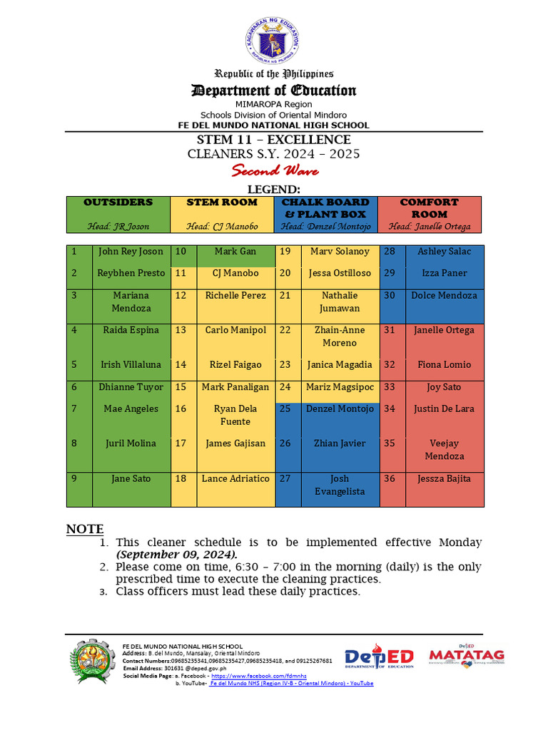 2nd Wave STEM 11 EXCELLENCE CLEANERS | PDF