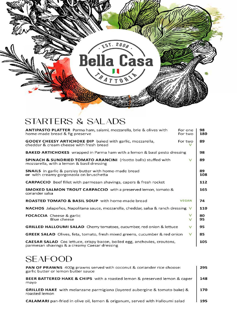 Bella Menu | PDF