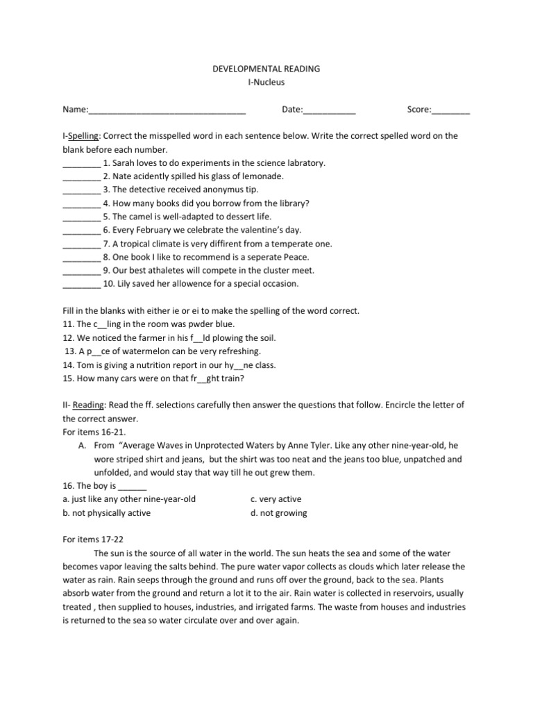 Developmental Reading | PDF