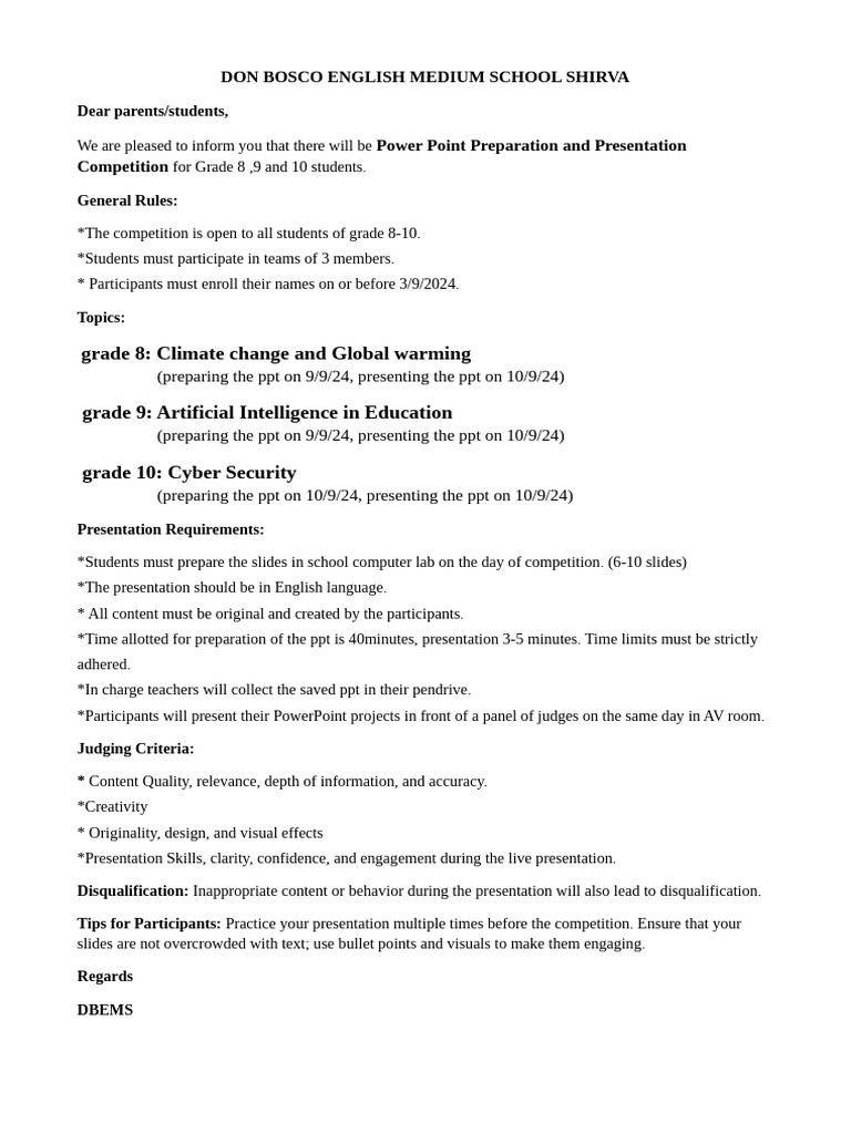 Competition Circular | PDF