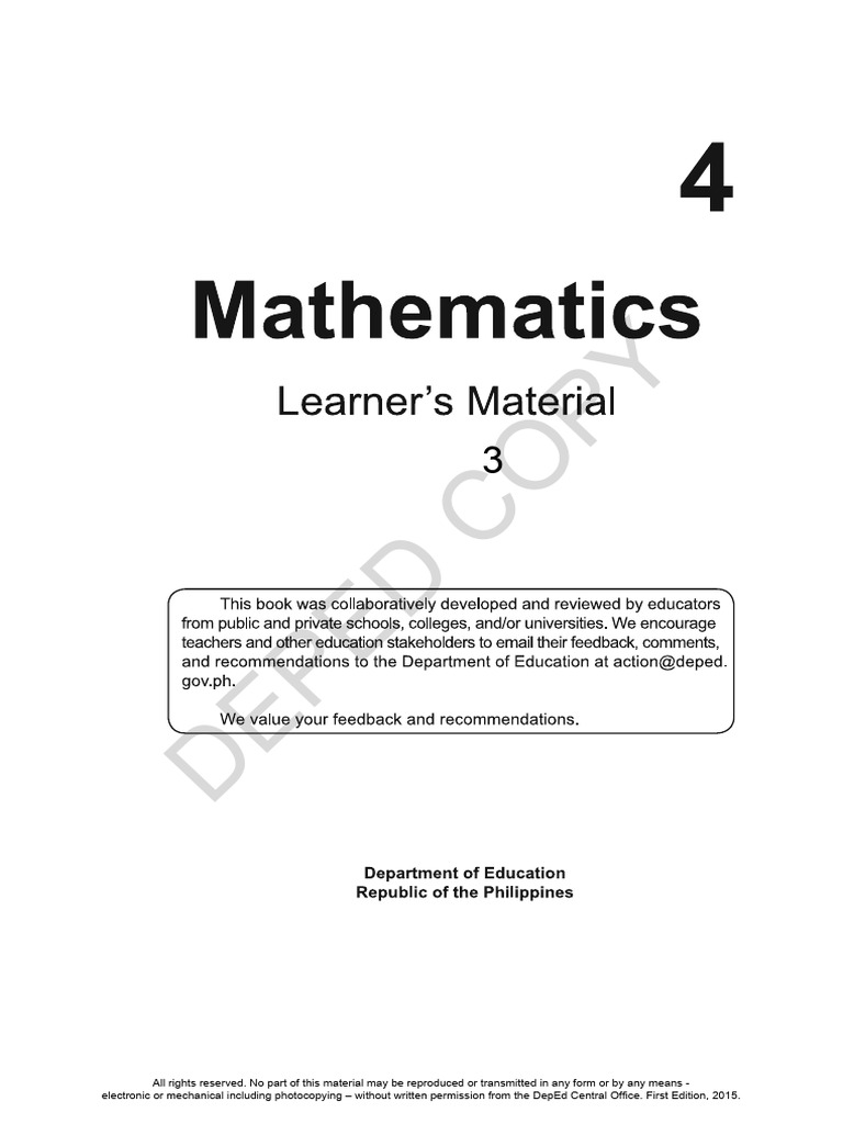 Math4 LM U3 | PDF