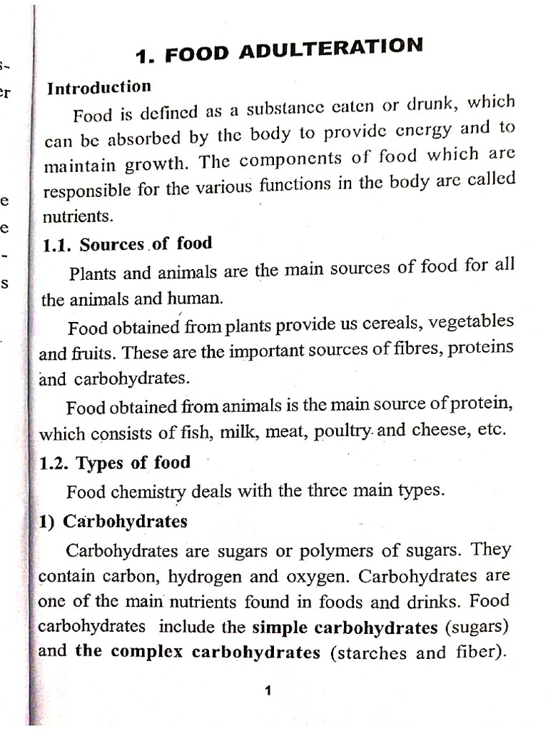 Food Chemistry Full Notes | PDF