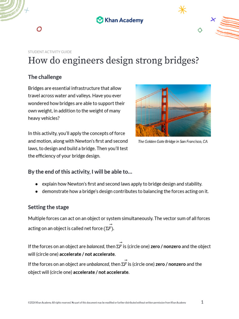 Student guide_ How do engineers design strong bridges | PDF
