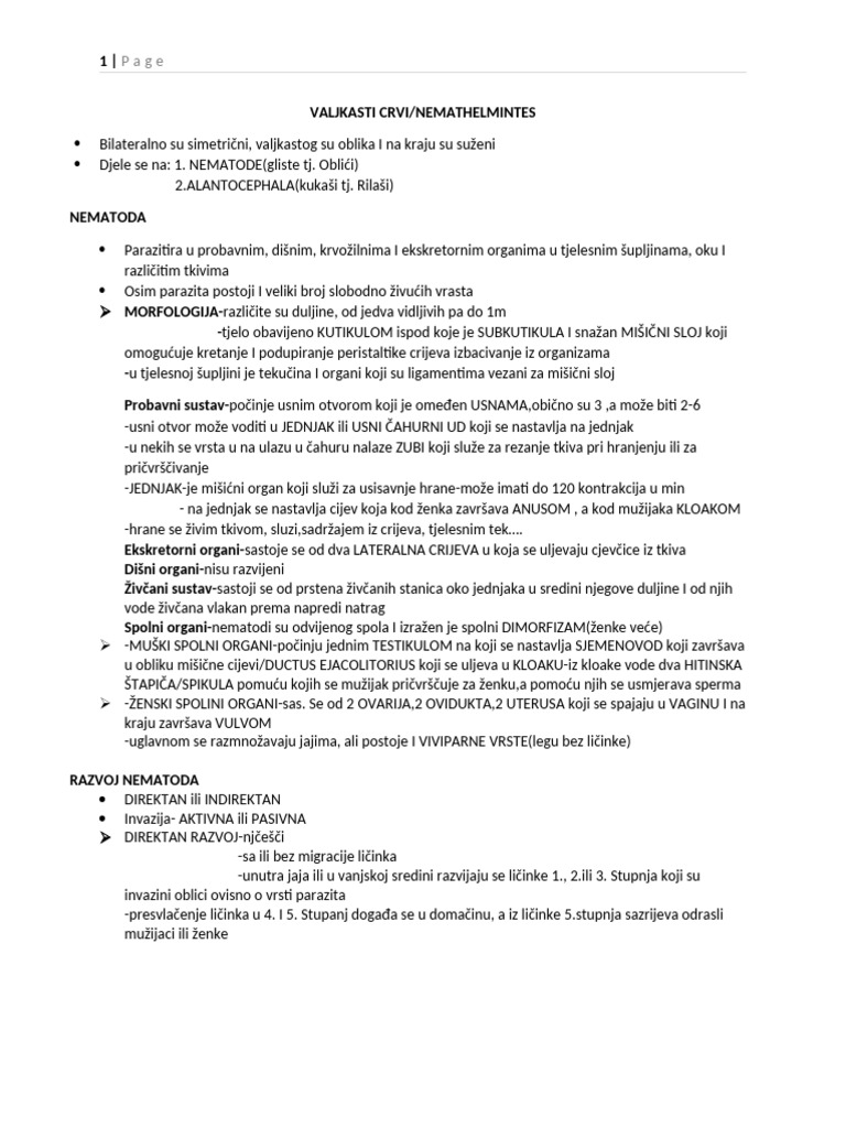 Valjkasti Crvi | PDF