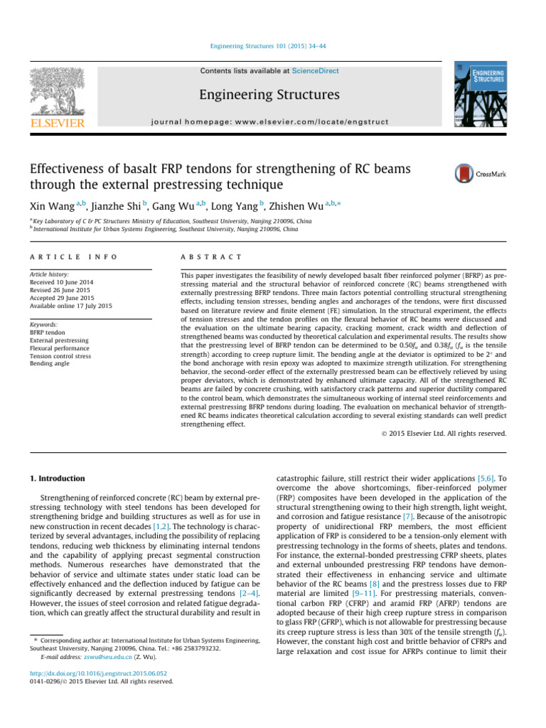 effectiveness of basalt FRP tendons for strengthening of RC beams ...