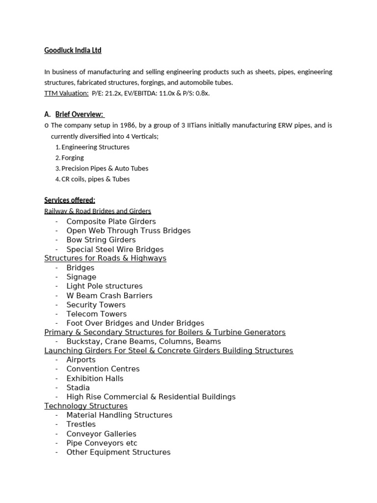 Goodluck India | PDF