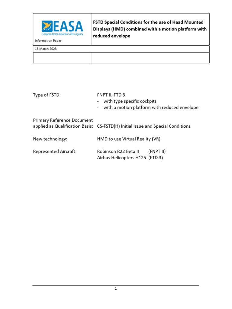 FSTD SCs For HMD On FNPT II and FTD 3 1 | PDF