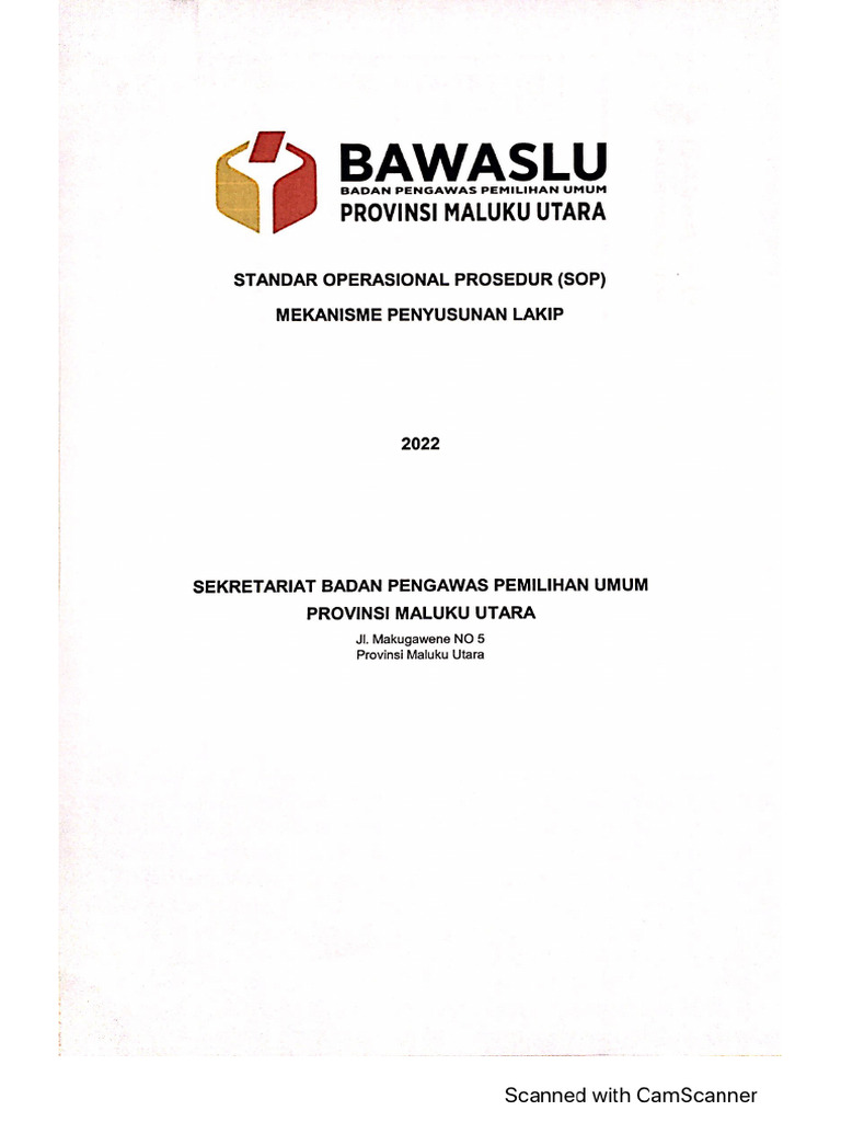 Sop Mekanisme Penyusunan Lakip | PDF