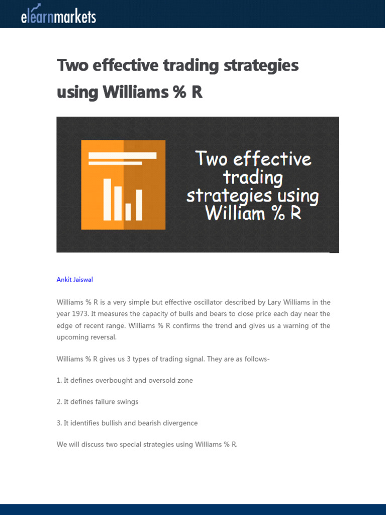 Elearn - Two Effective Trading Strategies Using Williams - 19jul17 | PDF