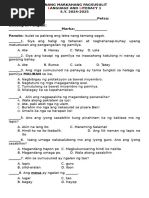 Grade 1 First Periodical Test 2024 | PDF