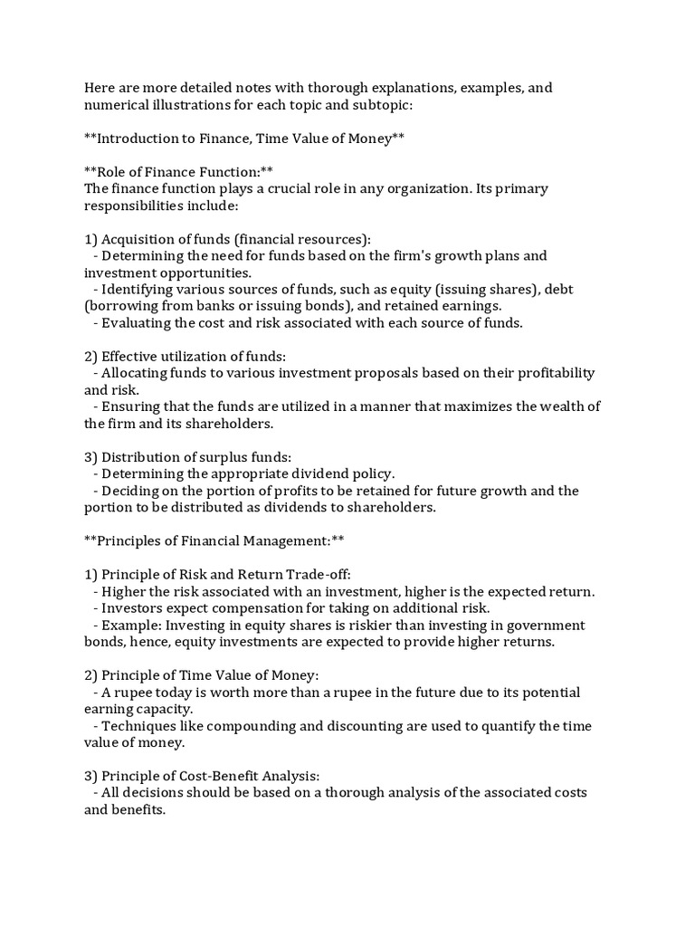 Financial Management Notes | PDF