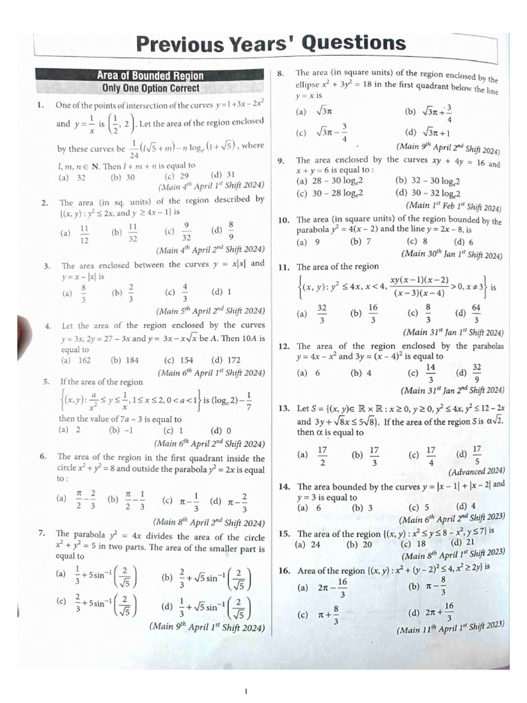 Area Under Curve Class 12 Maths | PDF