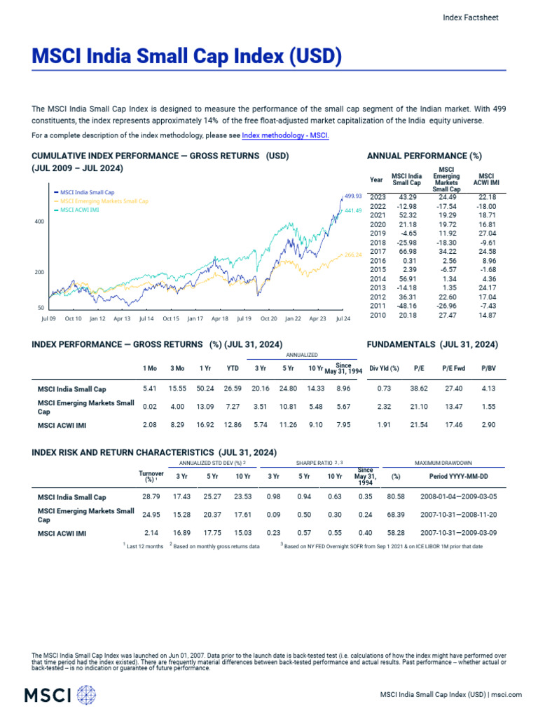 Msci India Small Cap Index | PDF