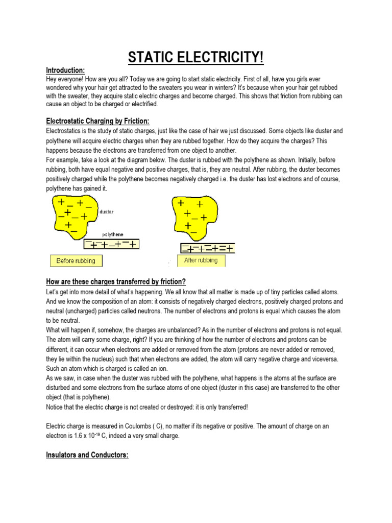 Static Electricity | PDF