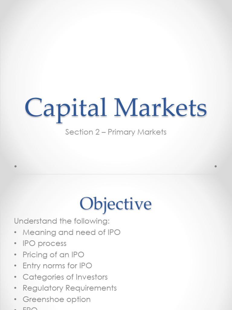 Capital Markets | PDF