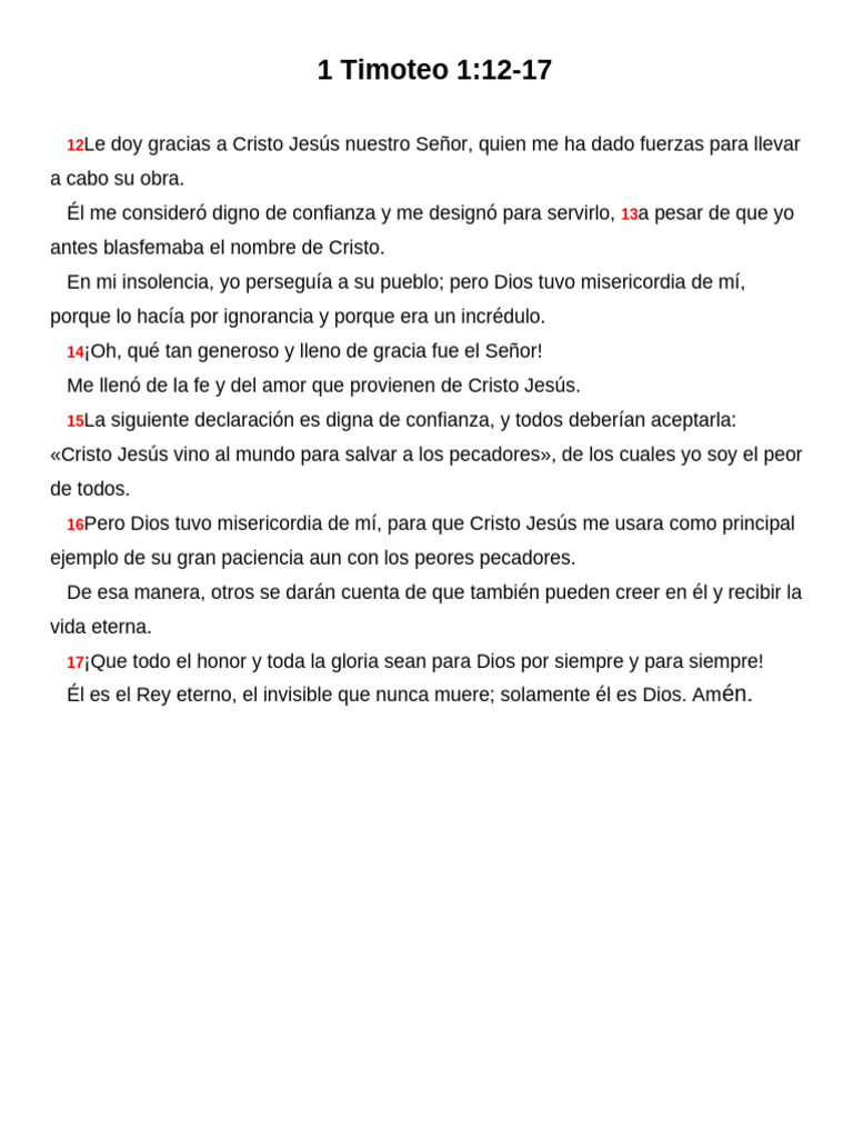 1 Timoteo 1 - Congregacion - 26-05-2024 | PDF