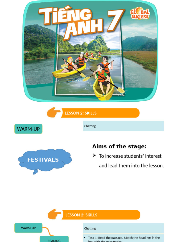 Anh 7 Global Bài giảng điện tử TA7 - Review 3 - Skills 1 | PDF