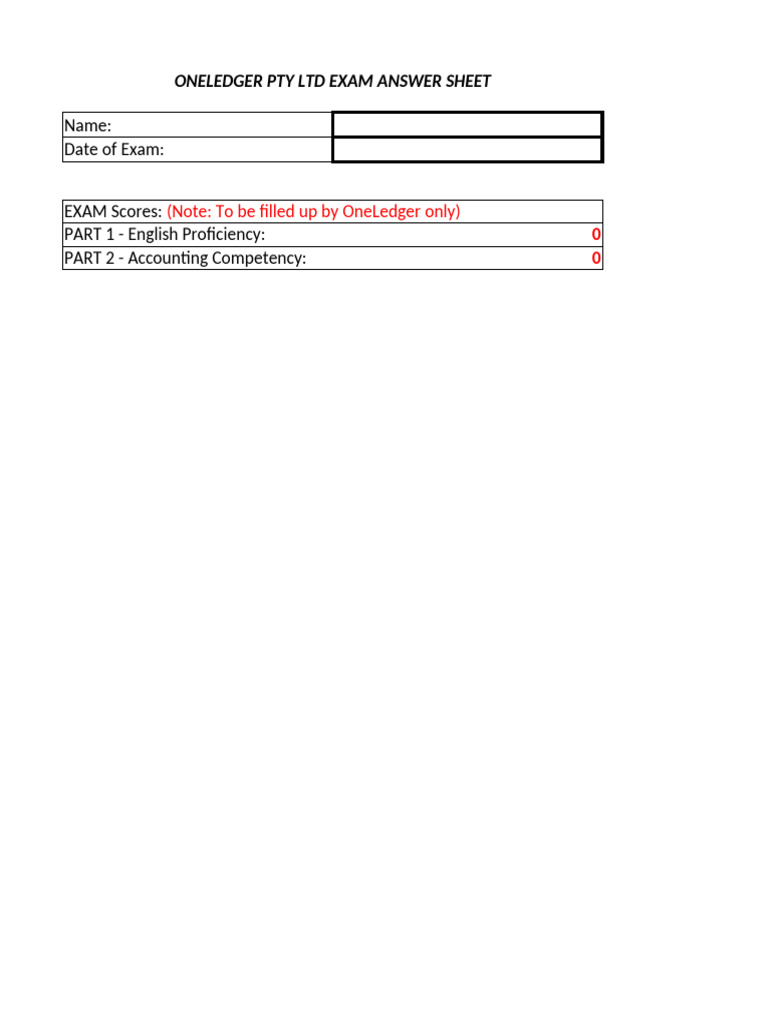 Answer Sheet | PDF