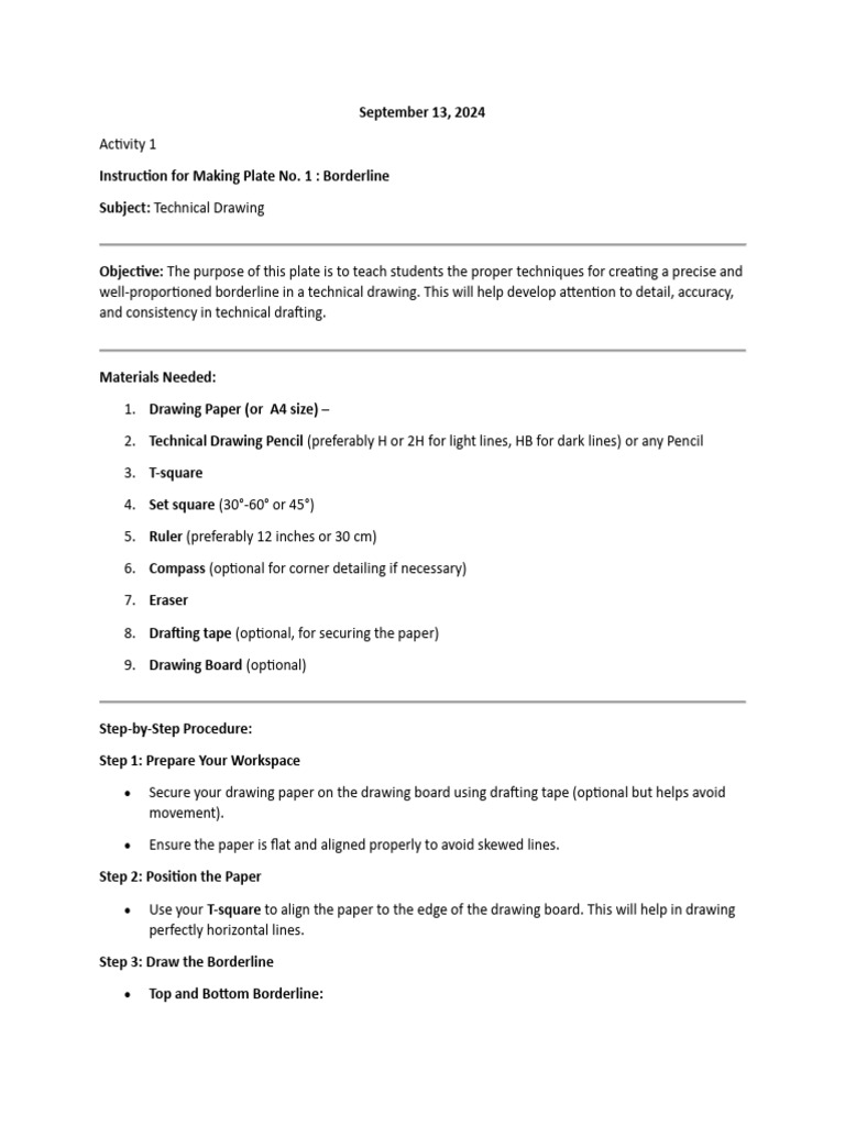 September 13 Technical Drawing 1a Pdf