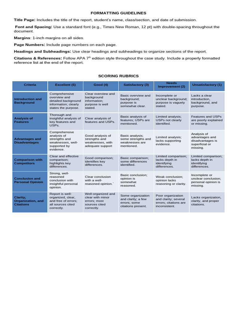 CASE-STUDY-FORMATTING-GUIDELINES | PDF
