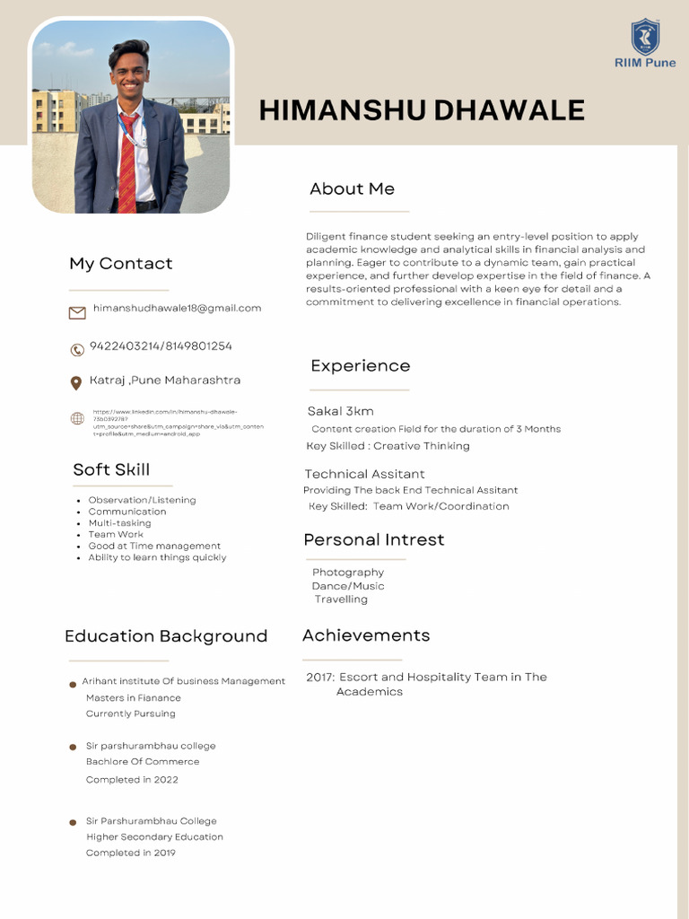 Simple Profile Resume | PDF