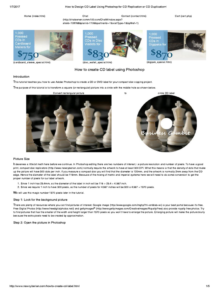 How To Design CD Label Using Photoshop For CD Replication or CD Duplication | PDF