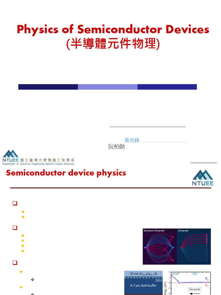 Physics of Semiconductor Devices Class 1 - 2024 - v2 | PDF