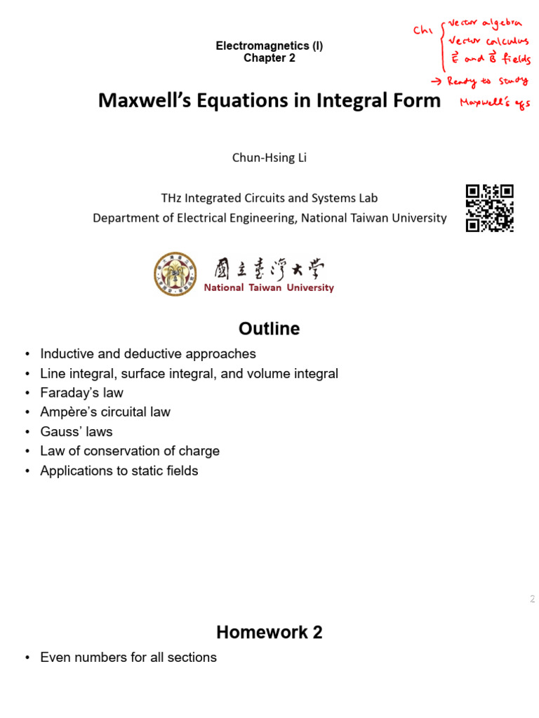 CH2_Maxwell's Equations in Integral Form | PDF