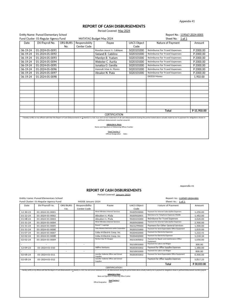 Appendix 41 MOOE | PDF