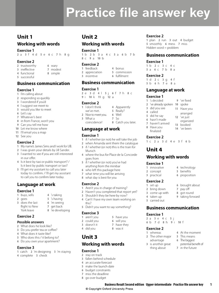 Practice File Answers 2 | PDF