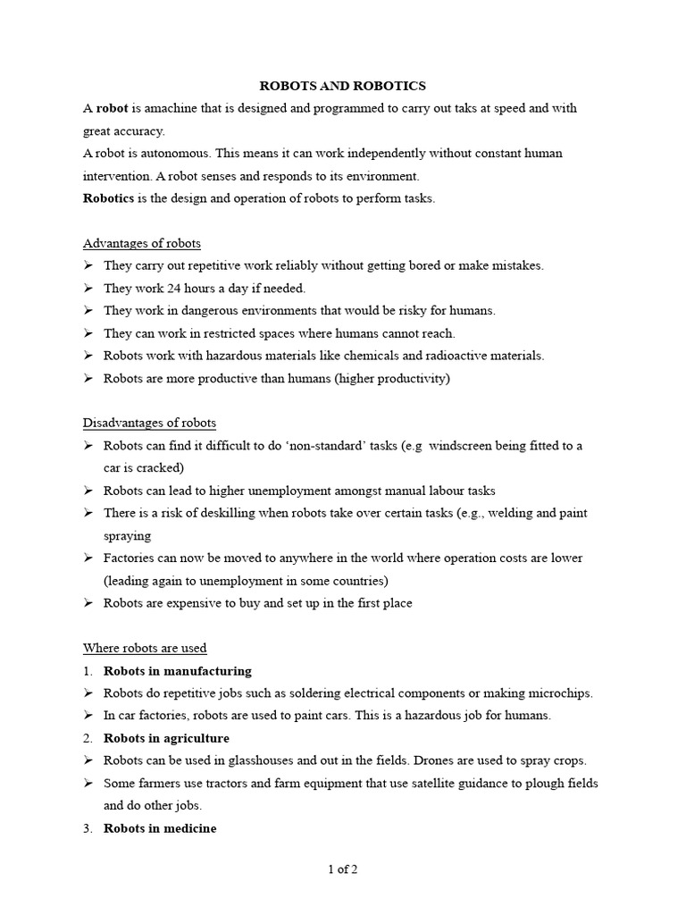 Robots and Robotics | PDF