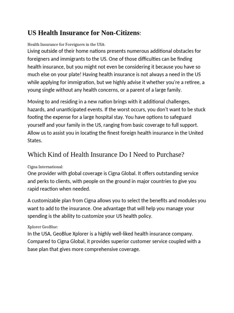 Us Health Insurance | PDF