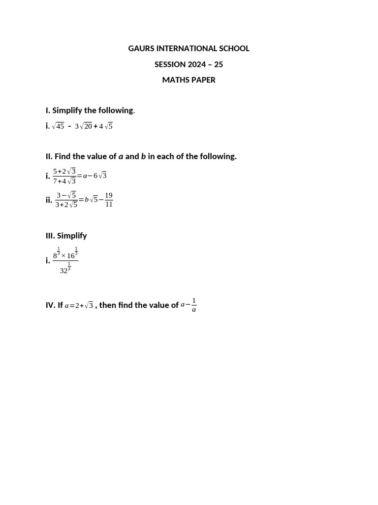 Maths Paper | PDF