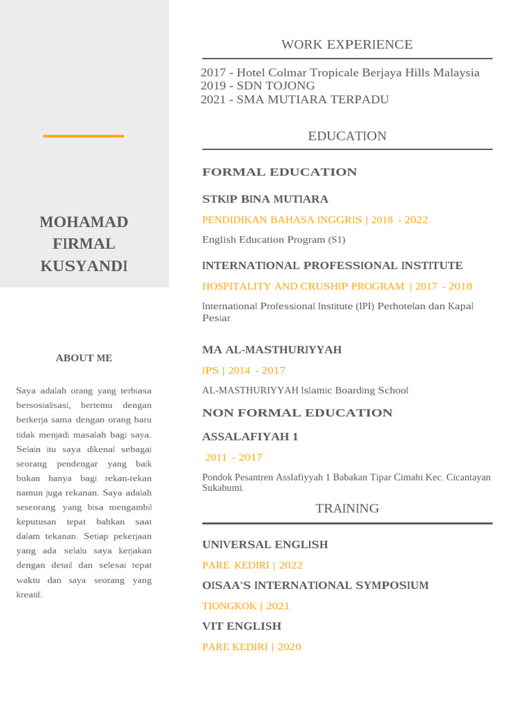 CV - Mohamad Firmal Kusyandi | PDF