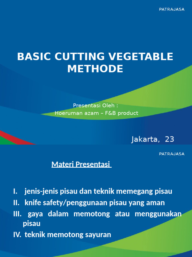 Basic Cutting Vegetable Methode | PDF