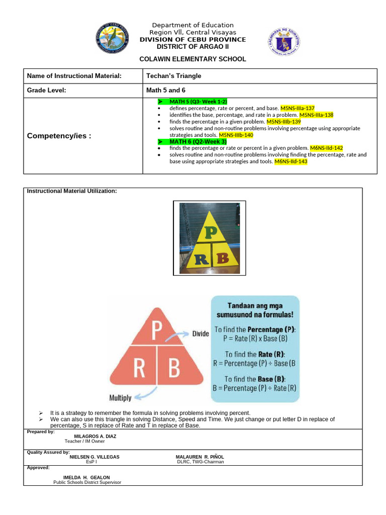 Techan's Triangle for Math 5-6 | PDF