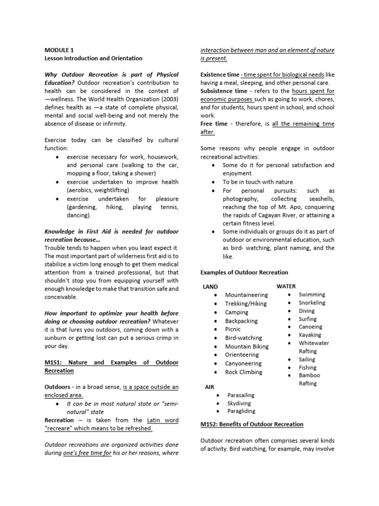 PE MODULE 1 2 - Reviewer | PDF