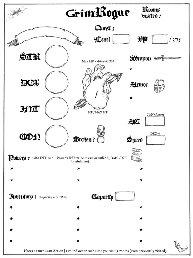 Grim Rogue Chara Sheet Merged | PDF