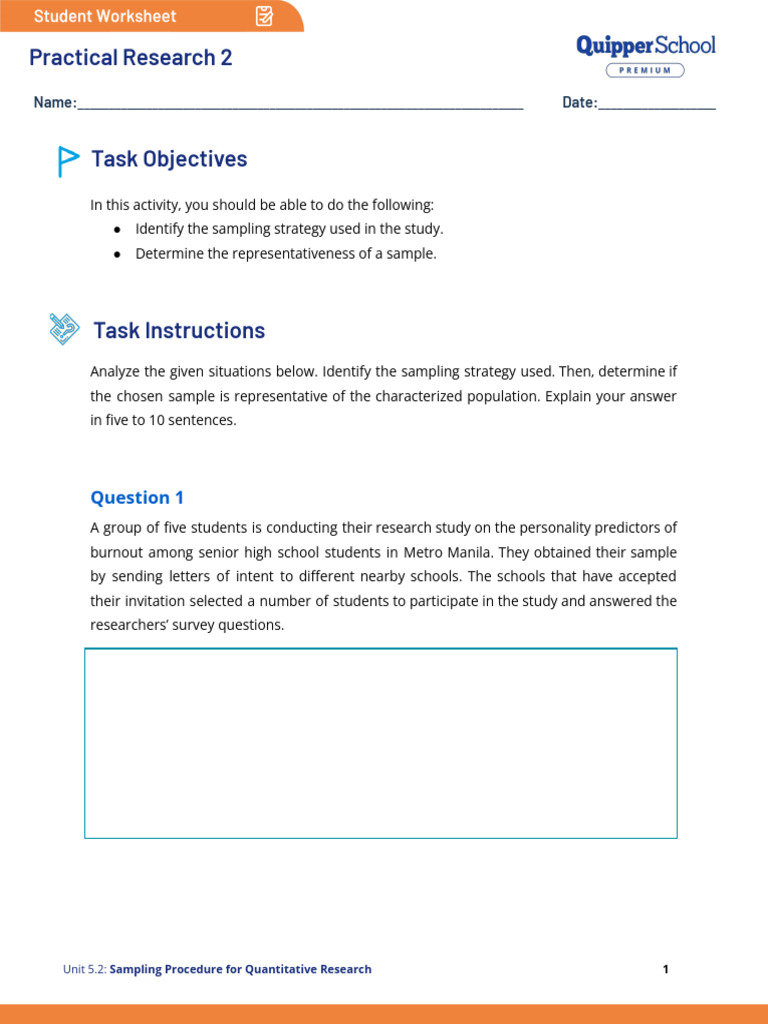 FINAL SW - PR2 11 - 12 - UNIT 5 - LESSON 2 - Sampling Procedure For ... FINAL SW - PR2 11 - 12 - UNIT 5 - LESSON 2 - Sampling Procedure For ...