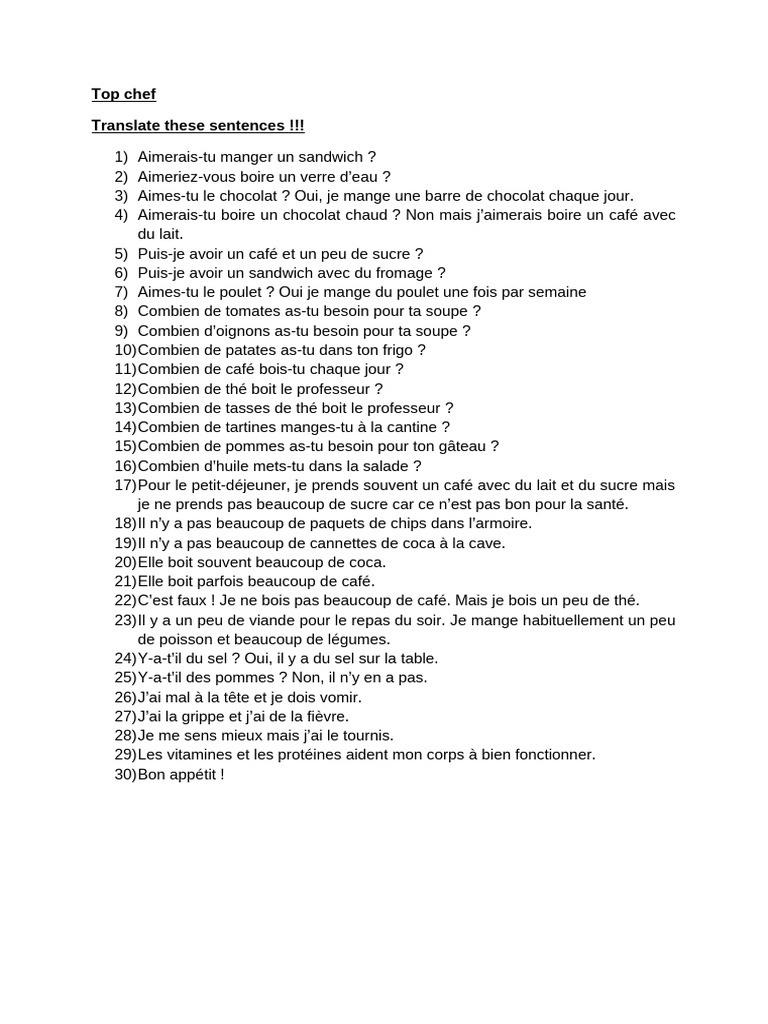 Translate These Sentences | PDF