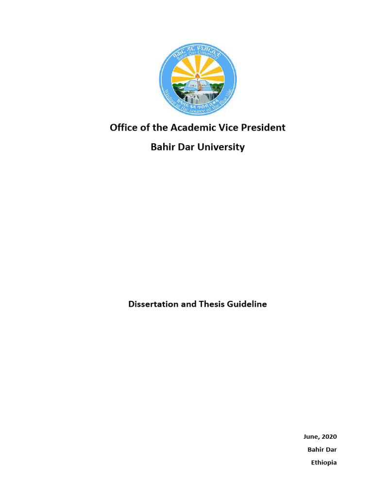 Thesis and Dissertation Guideline Final | PDF