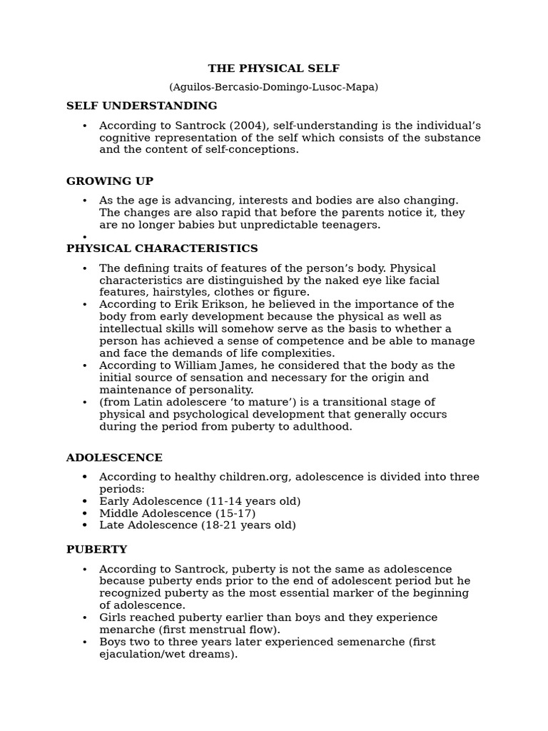 THE-PHYSICAL-SELF | PDF